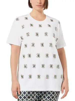Marina Rinaldi 1a Uscita Reed Embellished Tee - Optical Wh