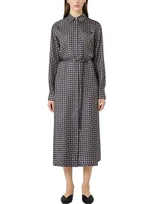 Max Mara Mister Silk Shirt Dress - Navy