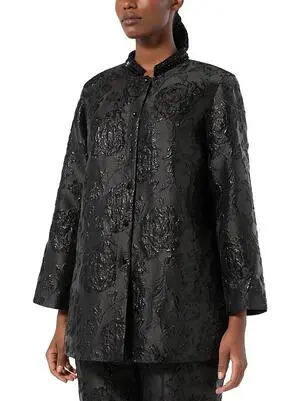 Marina Rinaldi Beaded Embroidered Jacket - Black