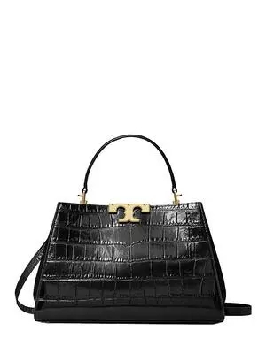 Tory Burch Eleanor Croc-embossed Leather Satchel - Black