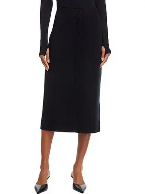 Victoria Beckham Knit Midi Skirt - Black