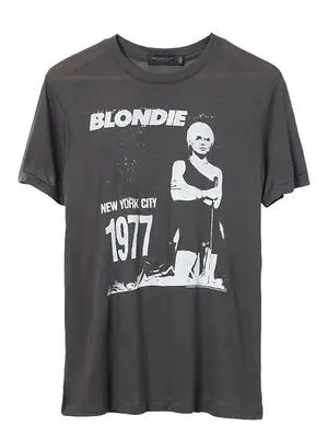 Junk Food Clothing Blondie 1977 Vintage Tissue Tee - Vintage Black