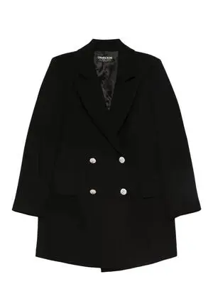 Chiara Boni La Petite Robe Ecoply Embellished Double-breasted Coat - Black