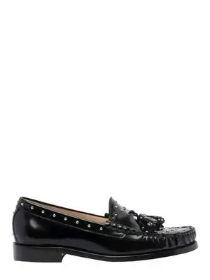 STUART WEITZMAN Tassel Studded Loafers - Black