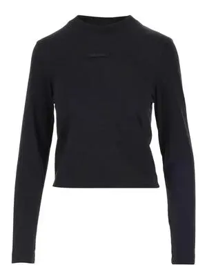 Jacquemus The Grosgrain Logo-detail Long-sleeve Top - Black
