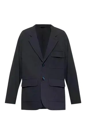 Giorgio Armani Flap-pocket Wool Blazer - Black