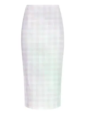 LoveShackFancy Gingham Midi Skirt - White
