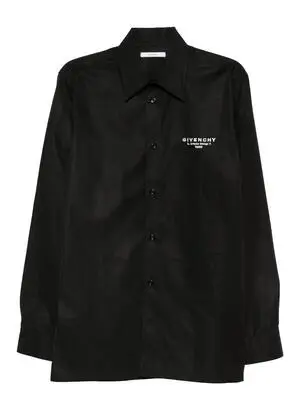Givenchy Logo-embroidered Cotton Shirt - Black