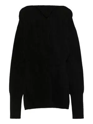 Rick Owens Ribbed Wool Jumper - Black