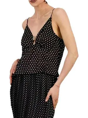 SIMONA CORSELLINI Polka-dot Button-detail Top - Black