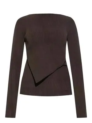 RICK OWENS Ribbed Asymmetric Sweater