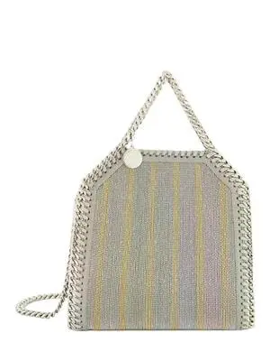 Stella McCartney Falabella Striped Metallic Bag - Silver