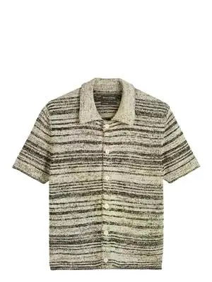 Marc O'polo Marl-knit Short-sleeve Shirt - Black