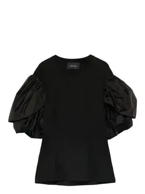 Simone Rocha Ruffled-sleeves T-shirt - Black