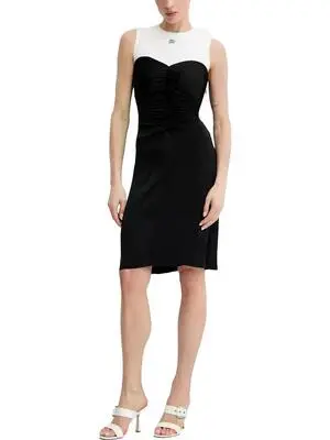 Karl Lagerfeld Ruching-detail Sleeveless Dress - Black