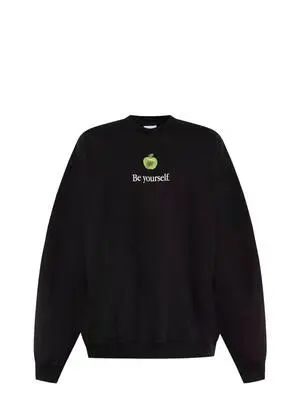 Vetements Apple-print Sweatshirt - Black