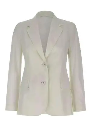 Max Mara Notched-lapels Button Blazer - White