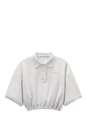 Alexander Wang Elasticated-hem Polo Top - Grey