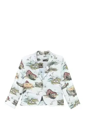 Thom Browne All-over Print Blazer - Blue