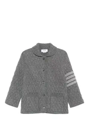 Thom Browne 4 Bar Stripes Quilted Jacket - Grey