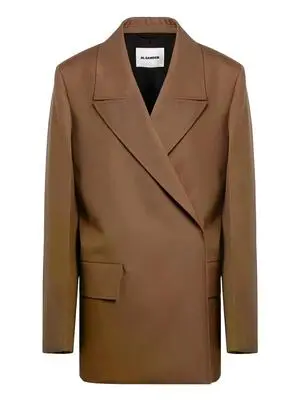 JIL SANDER Wool Double-breasted Blazer - Brown