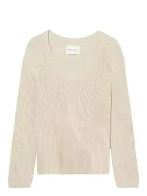 Marc O'polo V-neck Ribbed Sweater - Neutrals