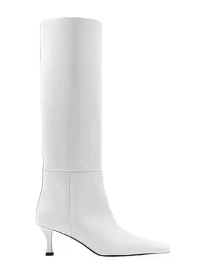 Proenza Schouler Trap Leather Knee-high Boots - White