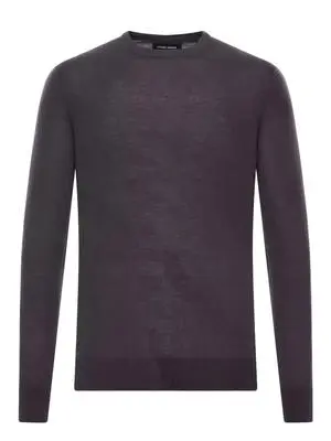 Giorgio Armani Wool Crew-neck Sweater - Grey