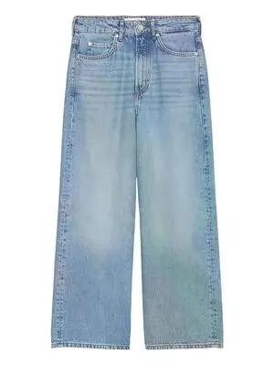 Marc O'polo Logo-patch Cropped Jeans - Blue