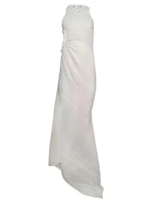 Victoria Beckham Gathered Sleeveless Dress - White