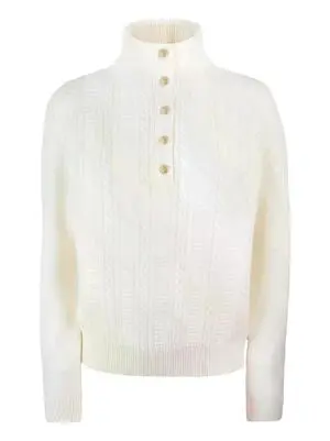 A.p.c. Thea Cable-knit Button Sweater - White
