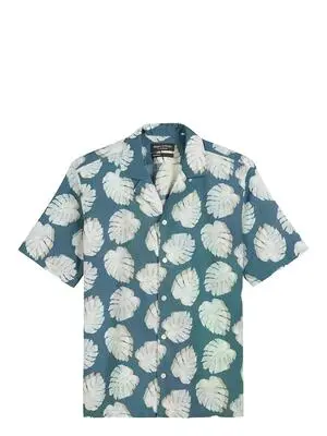 Marc O'polo Leaf-print Short-sleeves Shirt - Blue