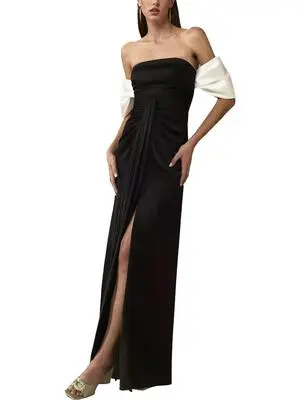 Nicole Miller Off-shoulder Draped Dress - Black