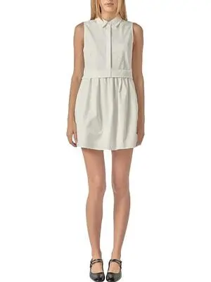 English Factory Sleeveless Mini Shirtdress - White