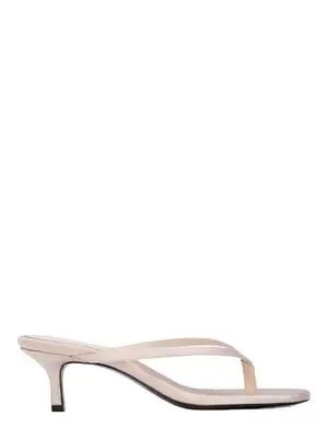 BLACK SUEDE STUDIO Tash 50 Satin Thong Sandal - Champagne Satin