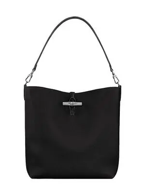 Longchamp Le Roseau Leather Hobo Bag - Black