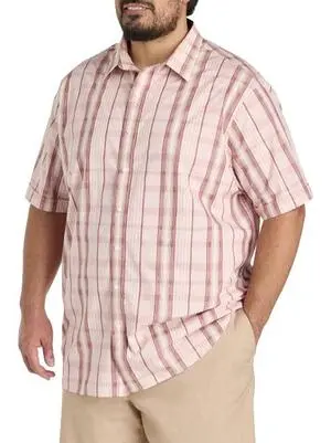 SYNRGY BY DXL Big & Tall Plaid Sport Shirt - Pink Multi