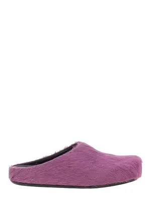 Marni Marni Long Hair Calfskin Fussbett Sabot Mule Prune Violet