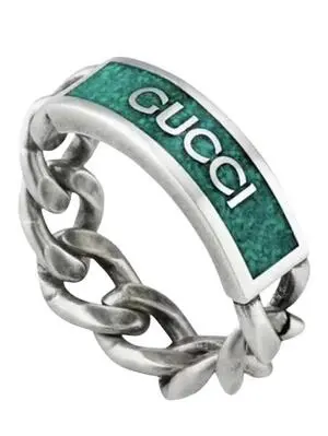 Gucci Enamel Ring - Teal/black