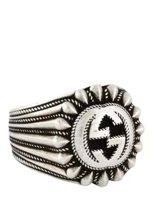 Gucci Interlock Gg Radius Ring - Silver