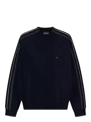 Emporio Armani Stripe-detail Sweater - Blue