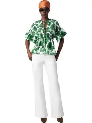 Diane Von Furstenberg Helen Top - Giant Berries Indian Green