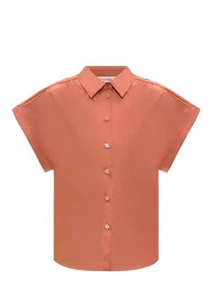 TWINSET Short-sleeve Poplin Shirt - Orange