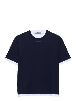 Prada Cotton Layered T-shirt - Blue