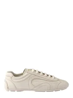 Prada Nappa Leather Antiqued Sneakers - Neutral