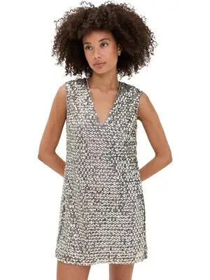 SIMONMILLER SIMONMILLER Fountain Sequin Mini Dress Satellite Silver