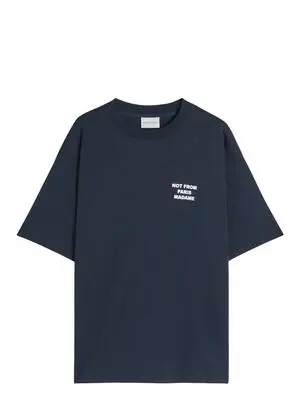 Drole De Monsieur Nfpm Printed Cotton T-shirt Navy