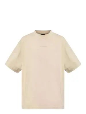 Balenciaga Embroidered Logo T-shirt - Neutrals
