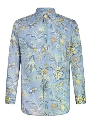 Etro Paisley-print Cotton Shirt - Blue