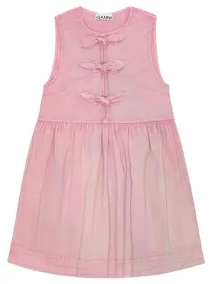 GANNI Tie-front Dress - Pink